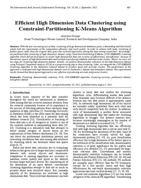 efficient clustering of high dimensional data using pca and cop kmeans