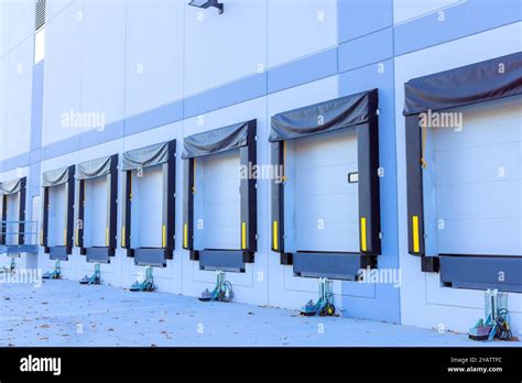 Loading Unloading Sections For Trucks To Distributed Warehouses Stock