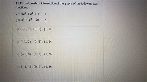 Solved 11 Find All Points Of Intersection Of The Graphs Of