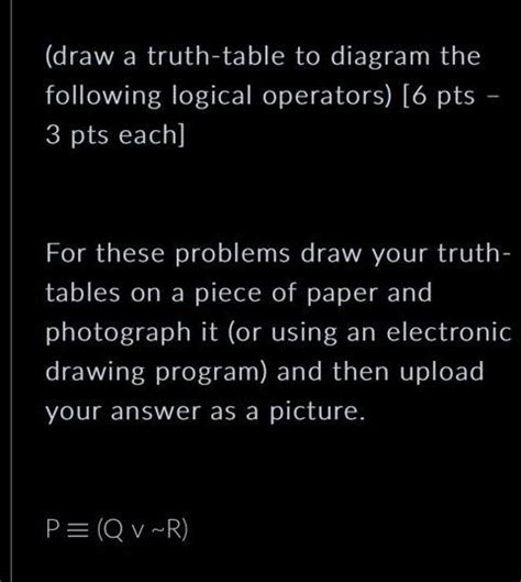 draw a truth table to diagram the following logical