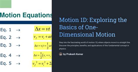 Motion 1d Exploring The Basics Of One Dimensional Motion
