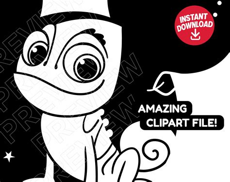 Tangled Svg Pascal Dxf Clipart Png Rapunzel Cut File Outline Etsy Uk