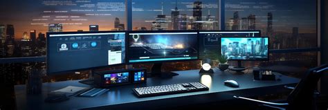 Modern Multiscreen Computer Setup Showcasing Advanced Coding And