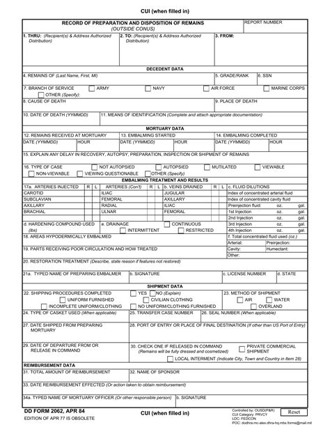 Dd Form 2062 Army Forms 2025