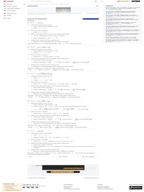 solved for each of the transfer functions shown below find the