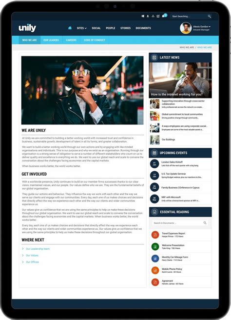 Simple And Engaging Intranet Design Examples To Inspire You Sharepoint Design App Interface