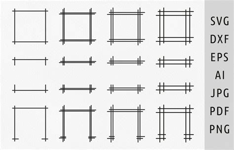 Double Square Frame Svg Split Border Svg Graphic By Julias Digital