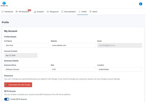profile apiverve documentation