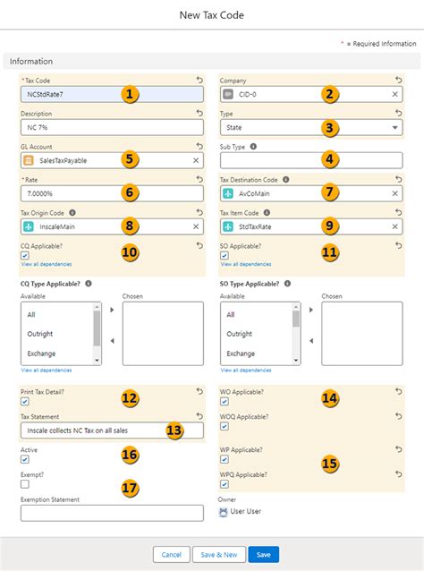 Tax Setup