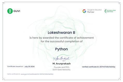 Lokeshwaran B On Linkedin Python Learning Programmingjourney Guvi