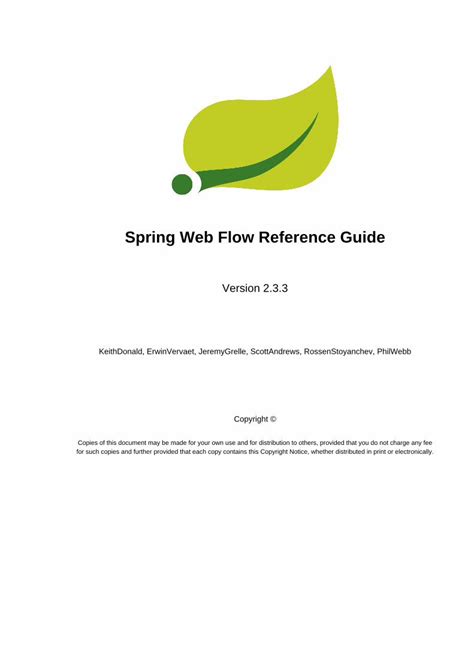 Pdf Spring Web Flow Reference Guide · Spring Web Flow Version 233