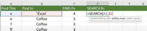 How To Use The Search Function In Excel Find Vs Search Function