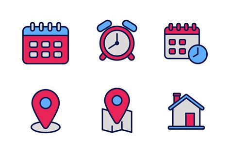 Date And Place Icon With Linear Color Style Isolated On White Background 22702456 Vector Art At