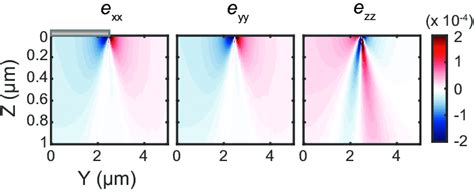 Finite Element Comsol Simulations Of The Strain Tensor Components Along