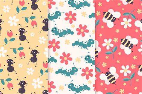 Free Vector Bug Pattern Collection