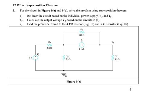 Solved Part A Superposition Theorem 1 For The Circuit In