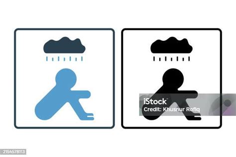 우울증 아이콘입니다 정신 건강과 관련된 아이콘입니다 웹 사이트 앱 사용자 인터페이스 인쇄 가능한 등 솔리드 아이콘 스타일에 적합합니다 편집 가능한 간단한 벡터 디자인 감정에