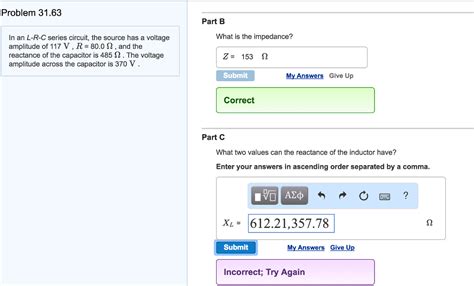 solved in an l r c series circuit the source has a voltage