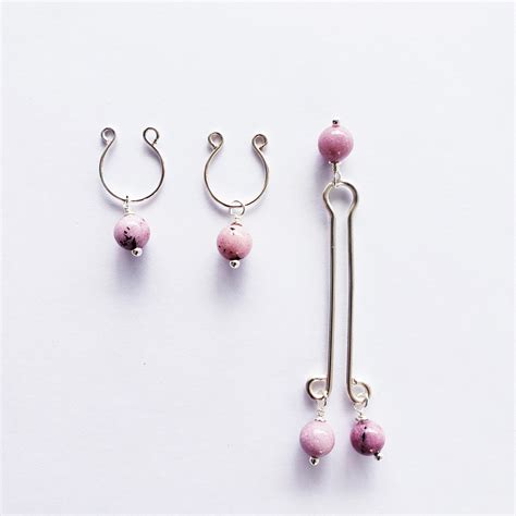 Non Piercing Nipple Rings And Labia Clip With Pink Stone Beads Why