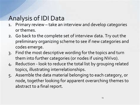 conducting analyzing and reporting in depth interviews slideshare 0213