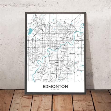 Modern City Map Of Edmonton Canada Downtown University Of Alberta