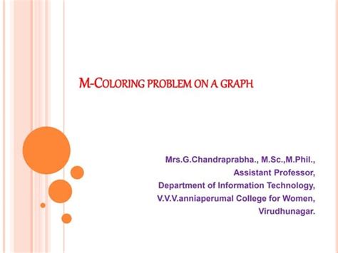 Graph Coloring Using Backtracking Pptx