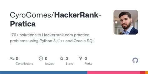Github Cyrogomeshackerrank Pratica 170 Solutions To Practice Problems Using