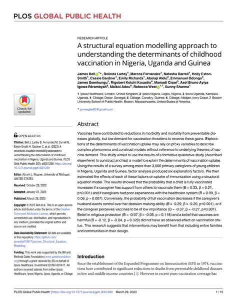 Pdf A Structural Equation Modelling Approach To Understanding The