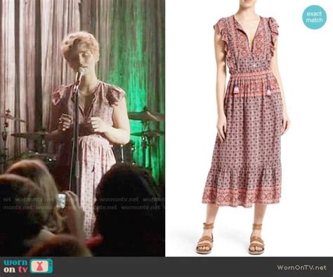 Wornontv Scarletts Pink Printed Midi Dress On Nashville Clare Bowen