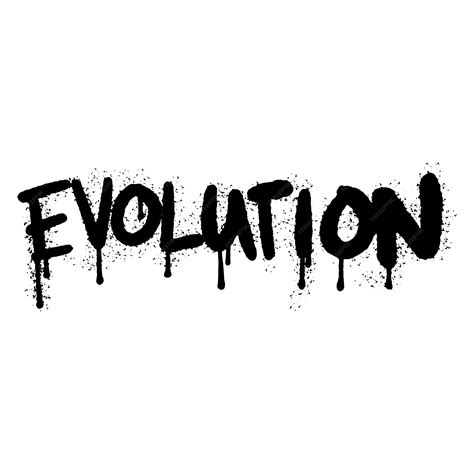 Evolución Palabra Tipografía Graffiti Arte Negro Pintura En Aerosol