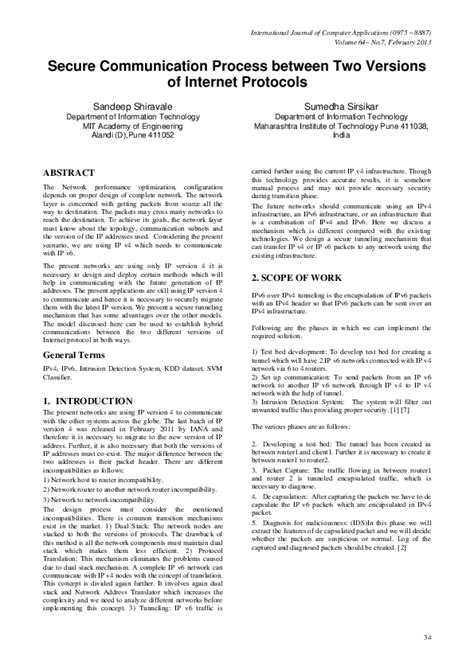pdf secure communication process between two versions of internet