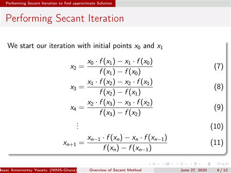 Secant Iterative Method Pdf