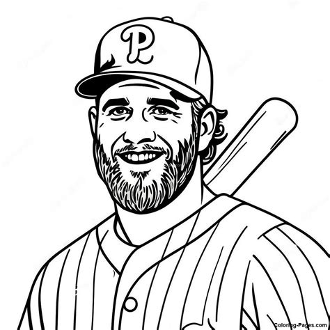 Bryce Harper In A Phillies Jersey Coloring Page Coloring