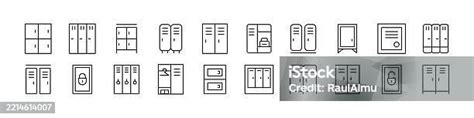 얇은 아이콘의 사물함 팩 편집 가능한 스트로크 웹 사이트 책 카드 앱에 적합 0명에 대한 스톡 벡터 아트 및 기타 이미지 0명 가구 그래프 Istock