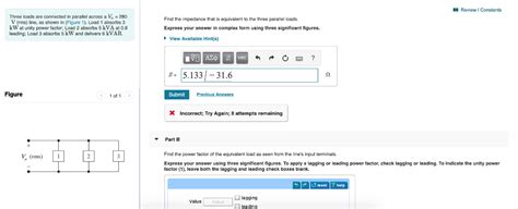 solved a review constants three loads are connected in