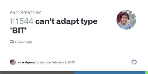 Cant Adapt Type Bit · Issue 1544 · Psycopgpsycopg2 · Github