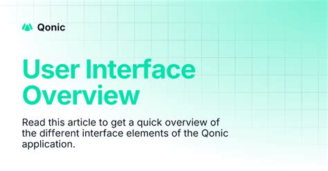 user interface overview qonic