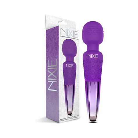 Nixie Rechargeable Wand Massager Purple Ombre Metallic Shop