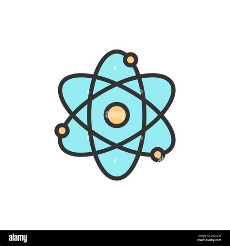 Vector Atom Molecule Flat Color Line Icon Stock Vector Image And Art Alamy