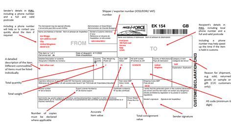 Customs Postal Data Parcelforce Worldwide
