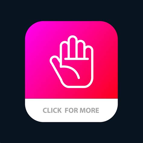 Stop Hand Mobile App Button Android And Ios Line Version 19099148 Vector Art At Vecteezy