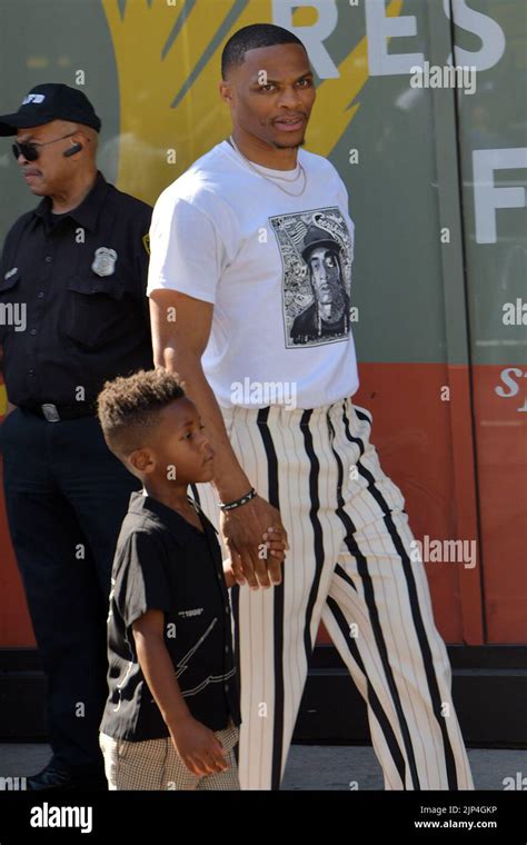 Los Angeles Ca 15th Aug 2022 Russell Westbrook And Son Noah At