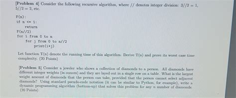 solved [problem 4] consider the following recursive