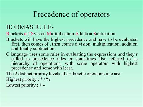 Operators And Expressions PPTX