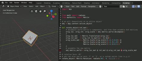 Blender のPythonで Rotateする ぬの部屋仮