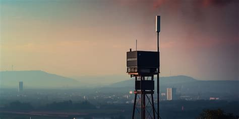 premium photo pollution monitoring equipment emitting smoke against a