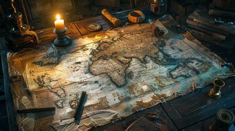 Free Ancient Map Exploration Photo Map Candle Exploration Download At StockCake