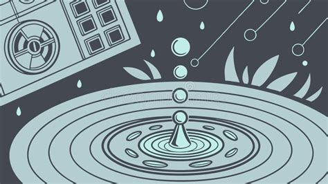 Water Ripple Effect Pattern With Drops Abstract Nature Design Vector Design Generative Ai Stock