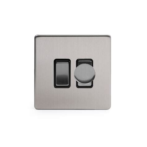 Rocker And Dimmer Switch Combined Soho Lighting Brushed Chrome Dimmer