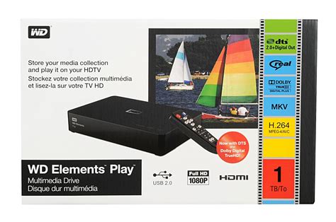 Disque dur multimedia Wd ELEMENTS PLAY 1To USB 2.0 / HDMI ...